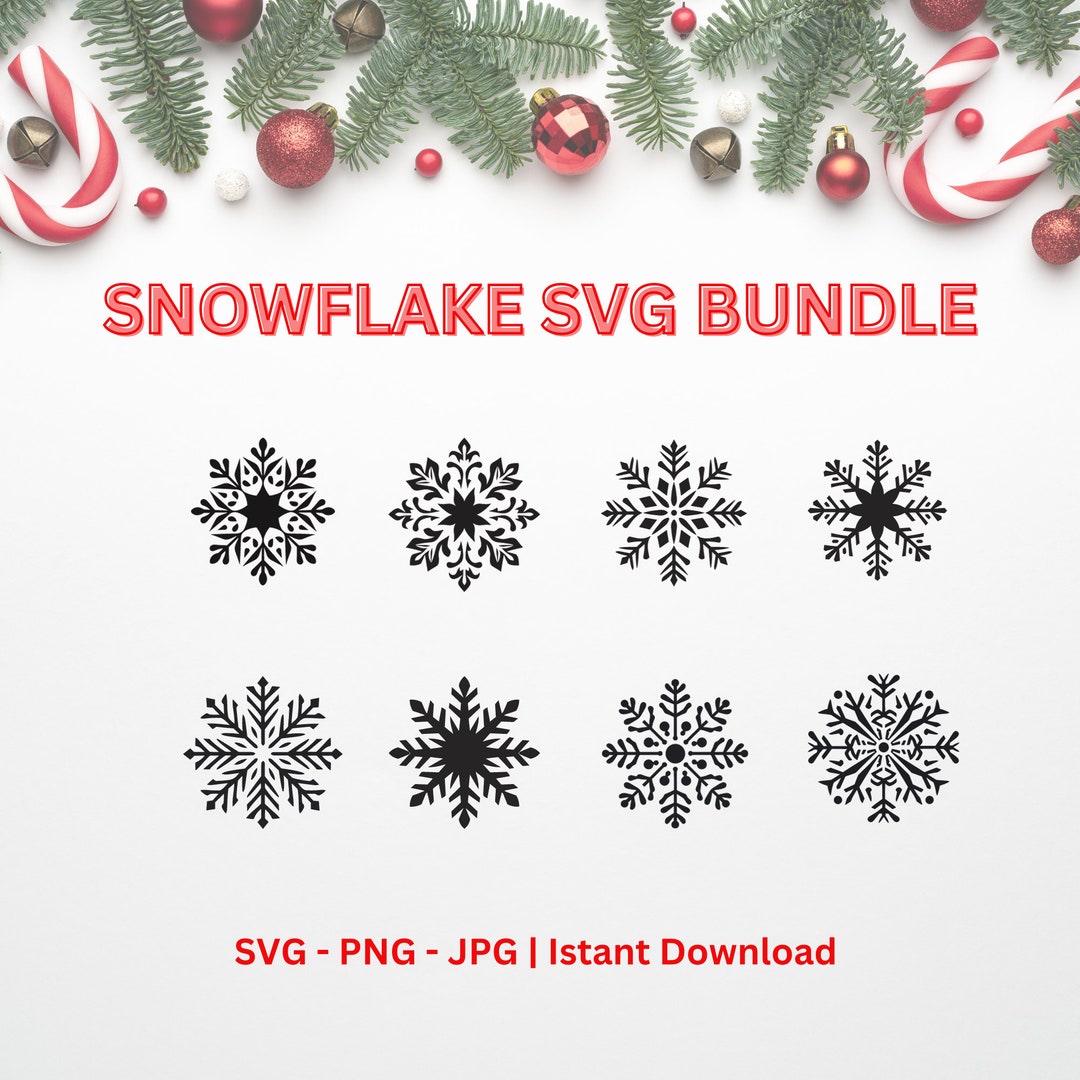 Snowflake SVG Bundle 20 Individual Designs, Use to Make Mugs, Necklaces ...