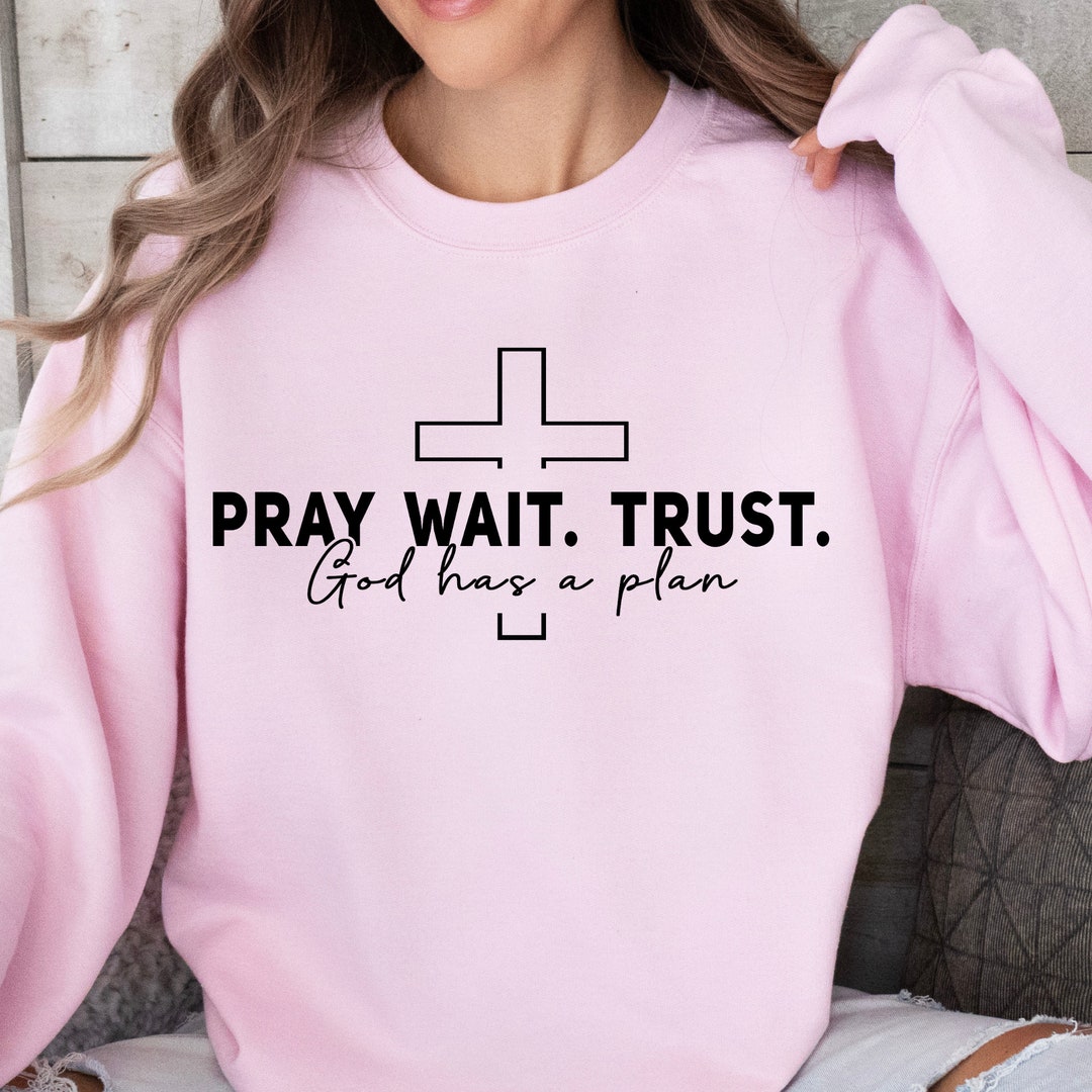 Pray Wait Trust Svg Png, Elegant Christian Quote SVG PNG, Bible Verse ...