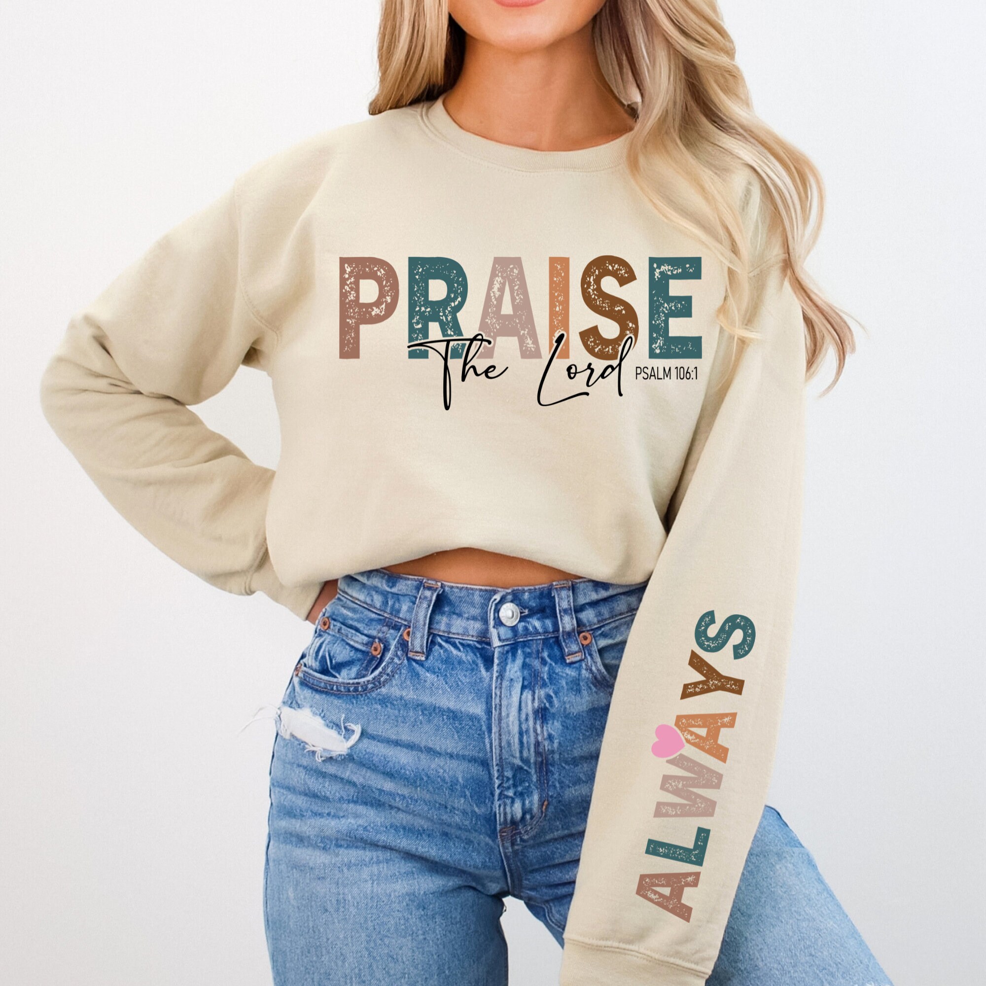 Praise the Lord Svg Png, Elegant Boho Christian Quote SVG, Sleeve Shirt ...