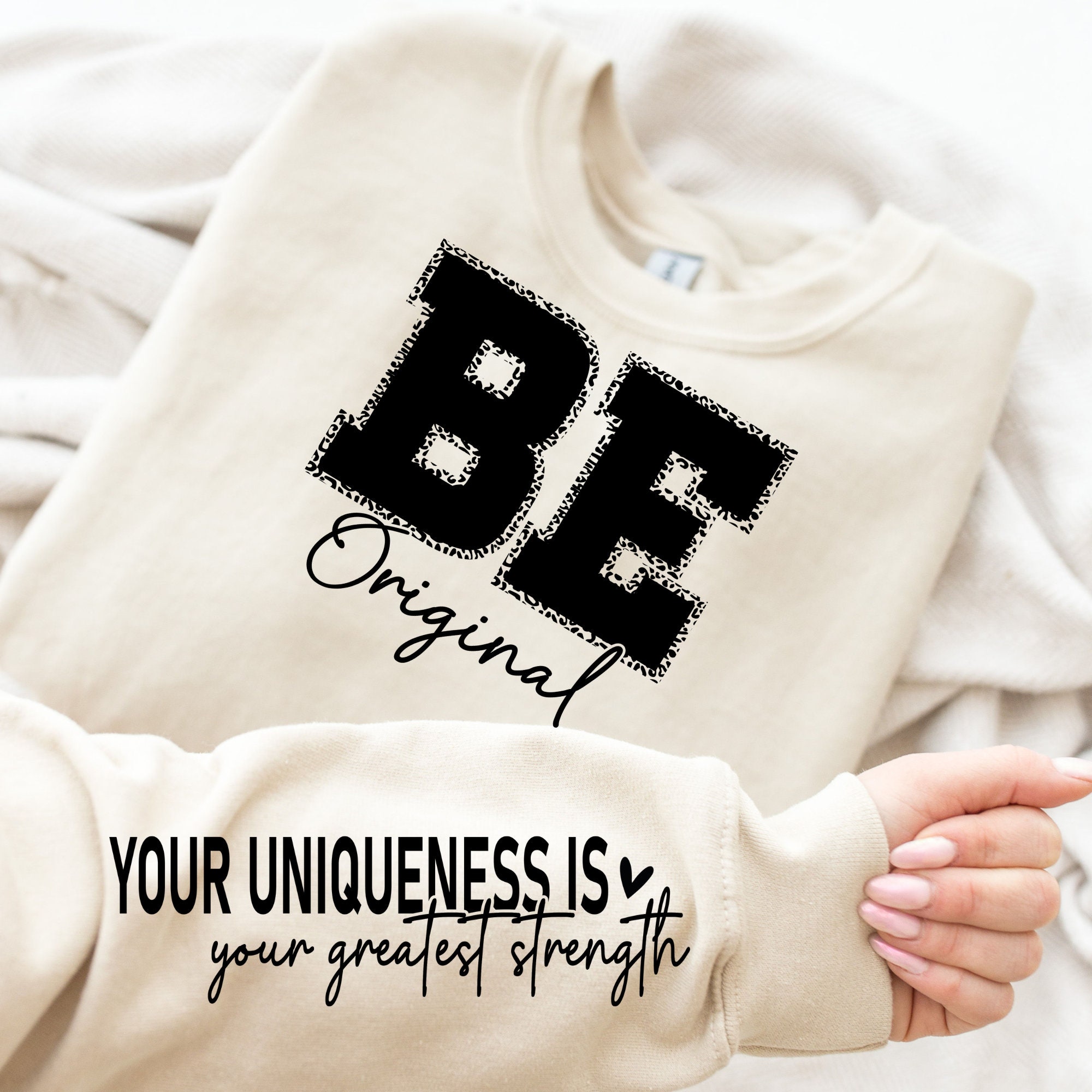 Be Original Svg Png Eps, Leopard Print Sleeve Sweatshirt Design Svg ...