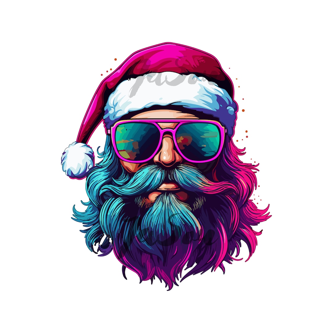 Santa With Sunglasses SVG Christmas SVG Cute Christmas Shirt Digital ...