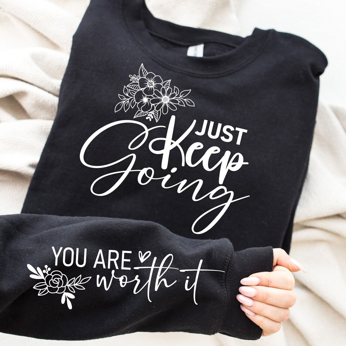 Keep Going SVG PNG, Boho Inspirational Svg, Wild Cute Flowers Svg ...