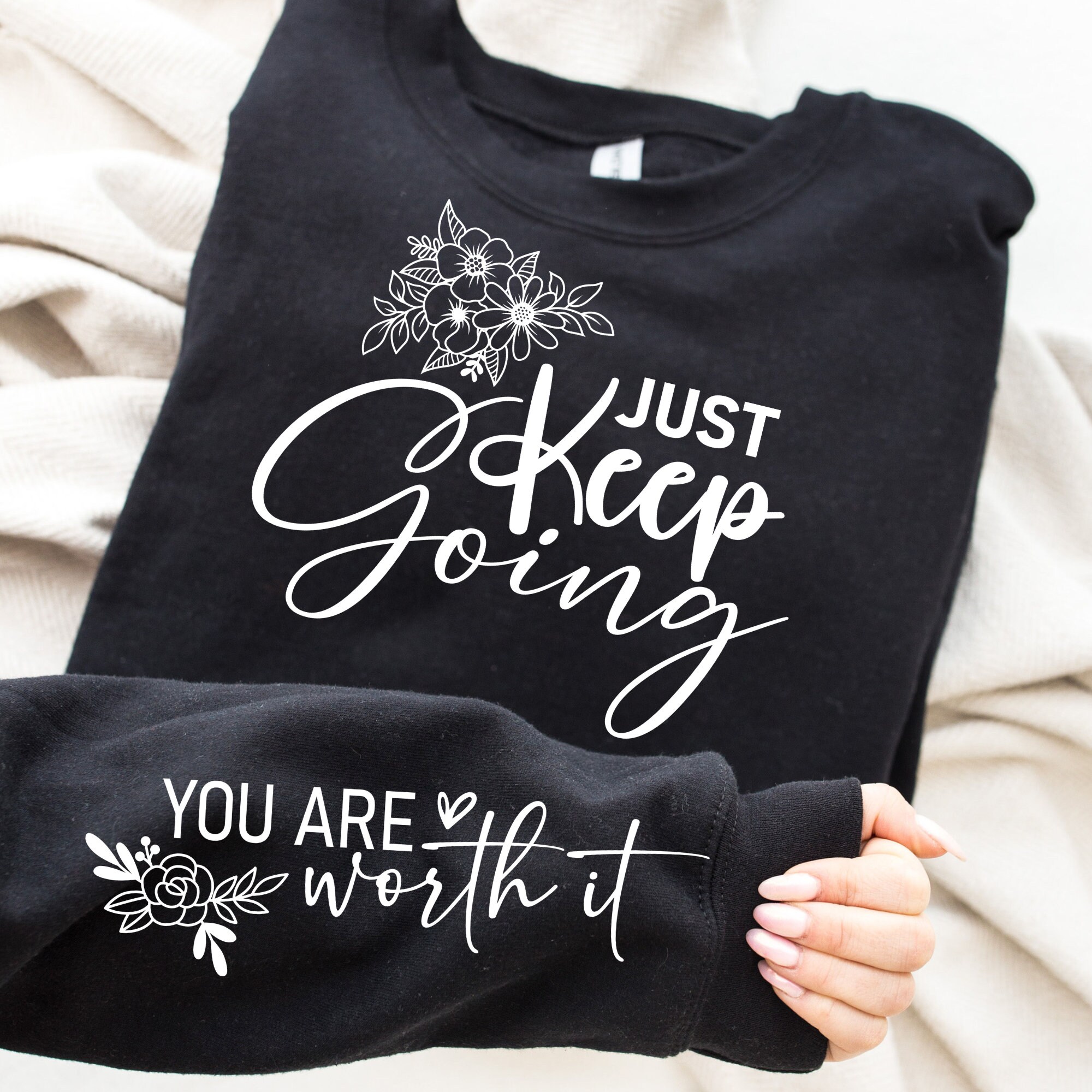 Keep Going SVG PNG, Boho Inspirational Svg, Wild Cute Flowers Svg ...