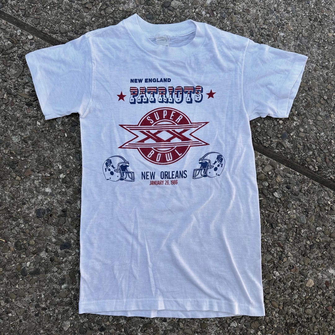 Vintage 1986 "new England Patriots Super Bowl Xx" T-shirt (B1)- - Etsy