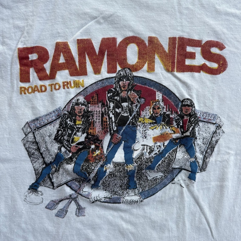 Ramones - EXTREMELY RARE Vintage 1980s “road to Ruin” T-shirt (B1)- - Etsy