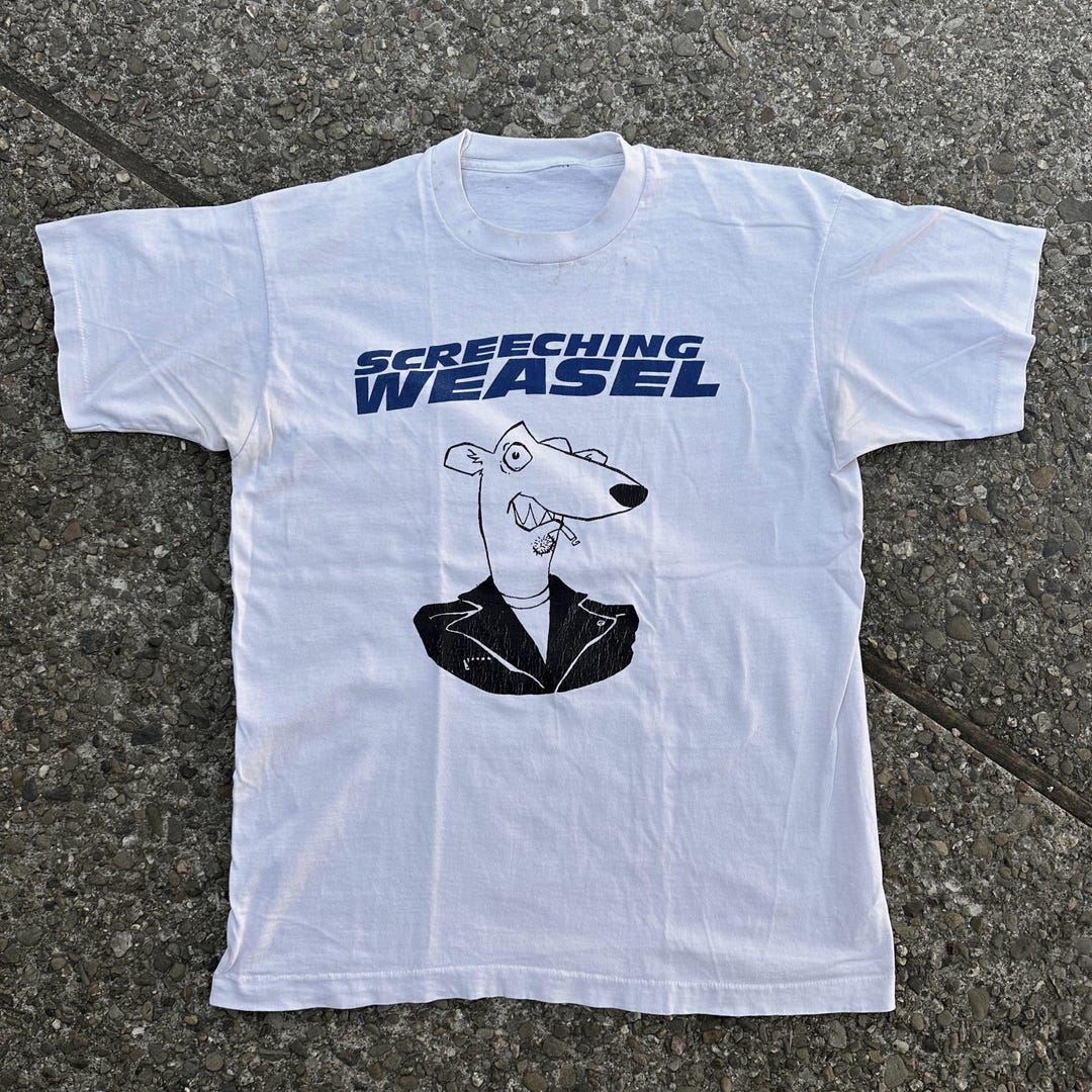 Screeching Weasel - RARE 1990s Vintage "logo" T-shirt (B1)- - Etsy