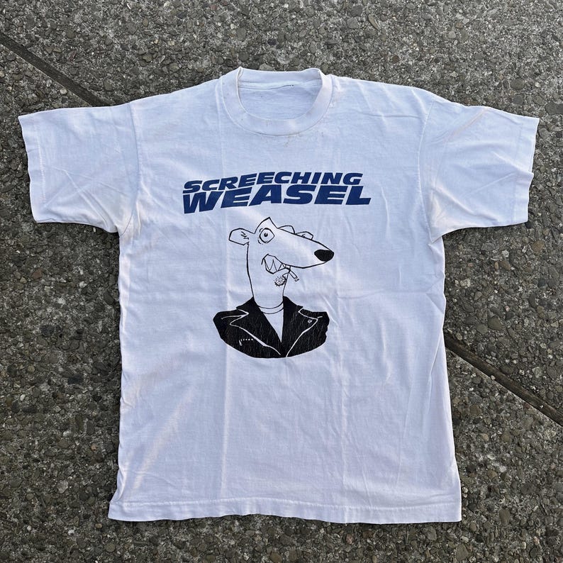 Screeching Weasel - RARE 1990s Vintage "logo" T-shirt (B1)- - Etsy