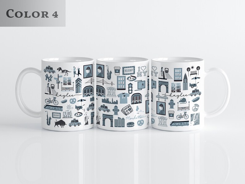 Custom New York Coffee Mug NY Gifts Coffee Cup New York Theme Mug NY ...