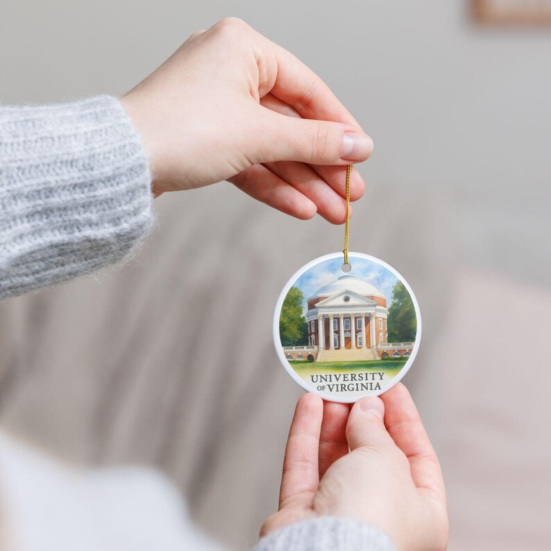 UVA Rotunda Ceramic Ornament, University of Virginia Christmas Decor - Etsy