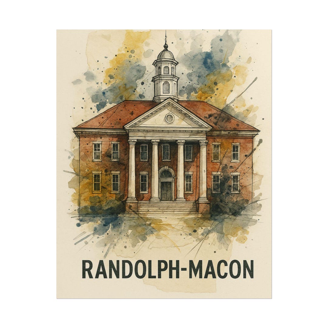 Randolph Macon University Watercolor Art Print, College Dorm Decor - Etsy