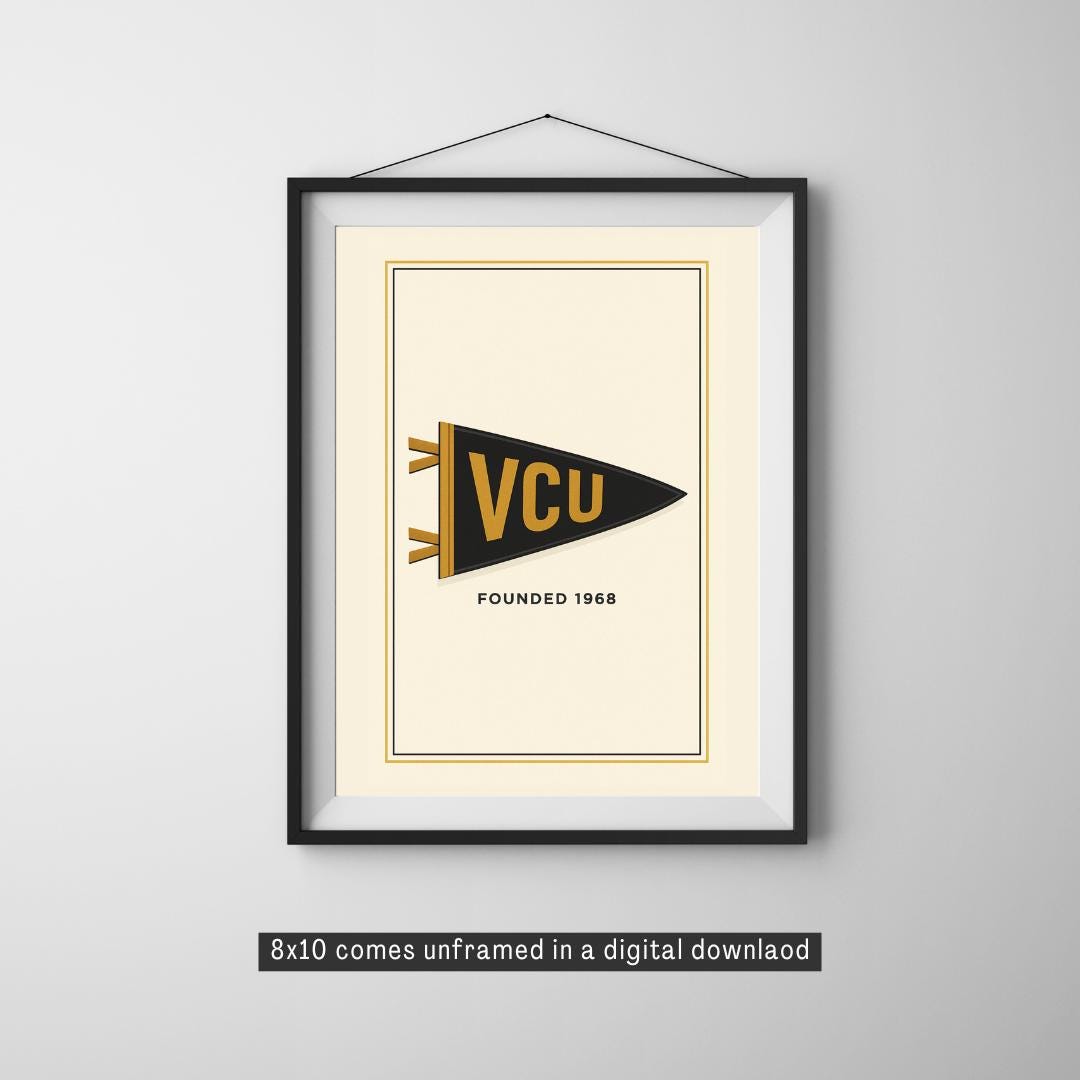 VCU Pennant Art, 8x10 Digital Download, Black & Gold - Etsy