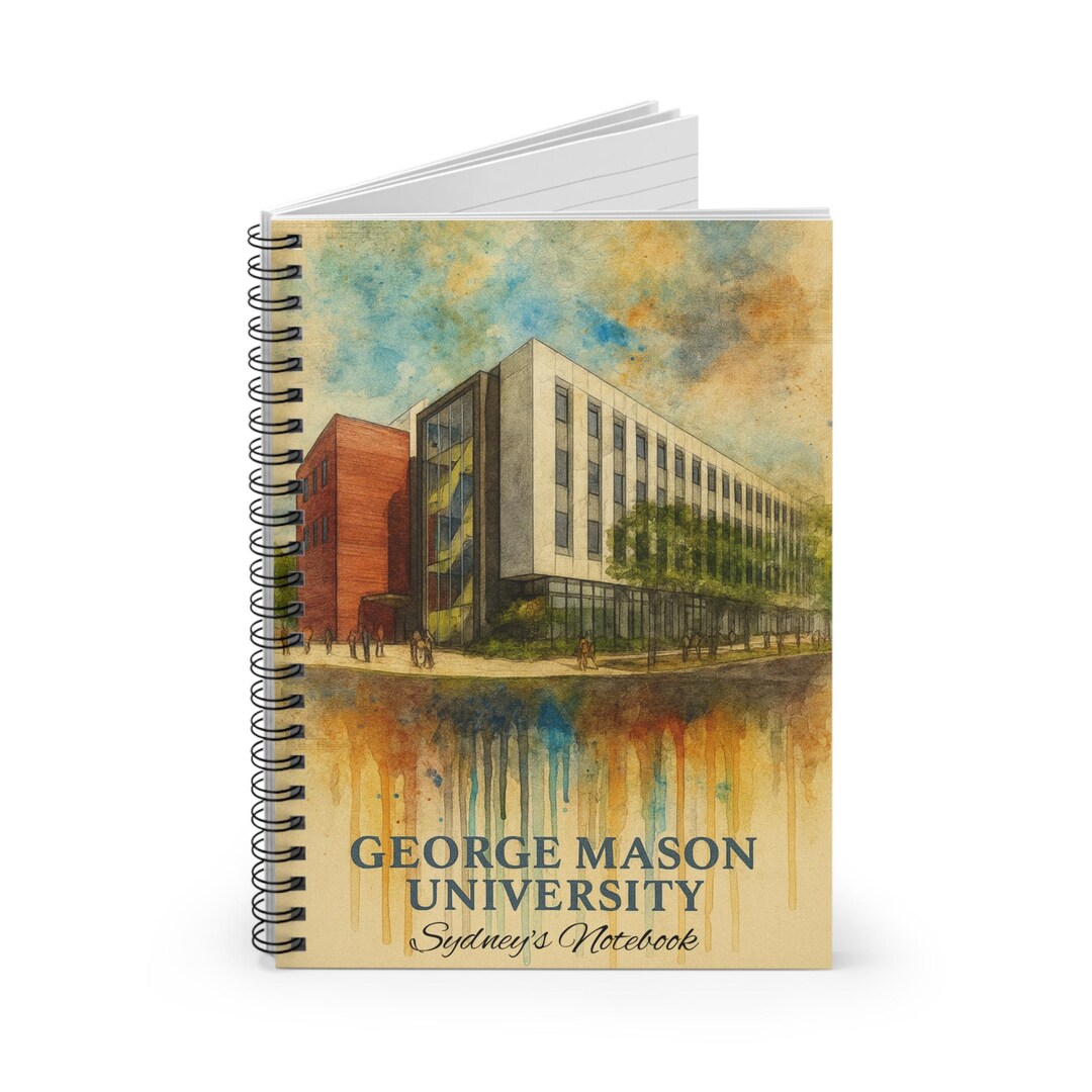 Personalized George Mason University Notebook, Watercolor Art, Student ...