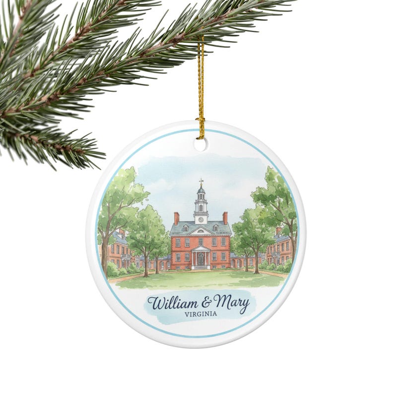 William & Mary Ceramic Ornament: College Christmas Tree Decoration - Etsy