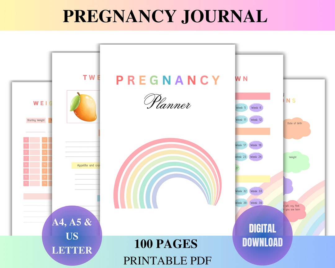 Pregnancy Planner Printable Printable Pregnancy Journal Digital Planner