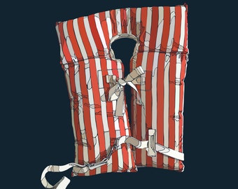 Vintage Teal and White Striped Life Jacket - Etsy