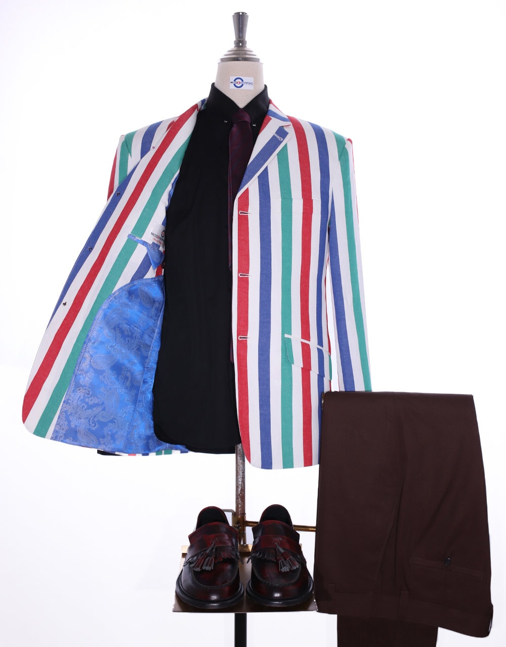 Boating Blazer | Red and Green Striped Blazer - Etsy
