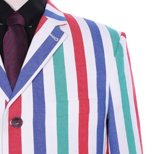 Boating Blazer | Red and Green Striped Blazer - Etsy
