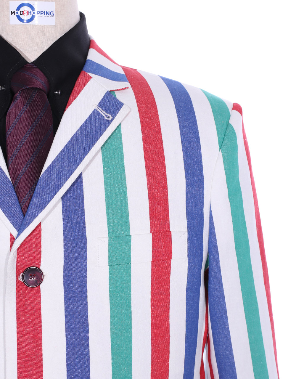 Boating Blazer | Red and Green Striped Blazer - Etsy