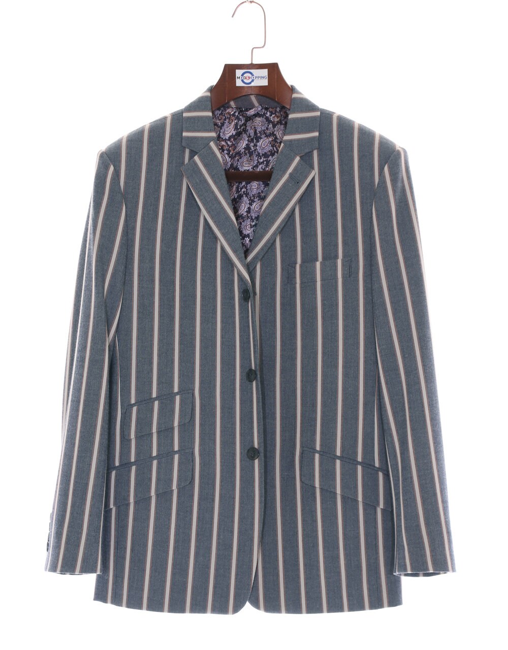 Boating Blazer | Light Grey and White Striped Blazer - Etsy