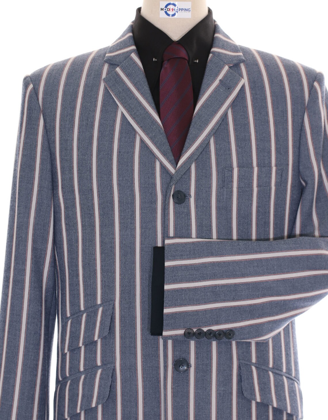 Boating Blazer | Light Grey and White Striped Blazer - Etsy