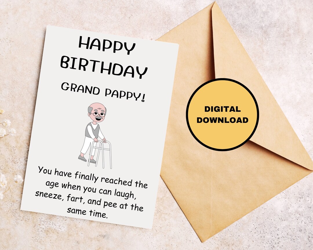 Printable Birthday Card grand Pappy' Happy Birthday Card Printable ...
