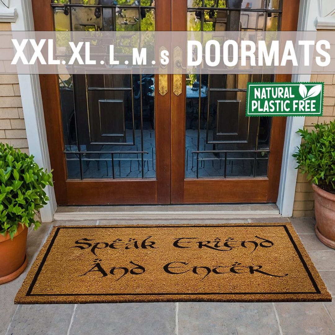 Speak Friend and Enter Extra Large Doormat, Natural Eco Friendly Coir ...