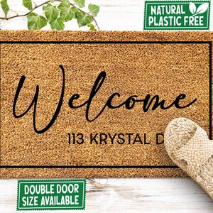 Personalized Address Extra Large Doormat Natural Eco Friendly Coir ...