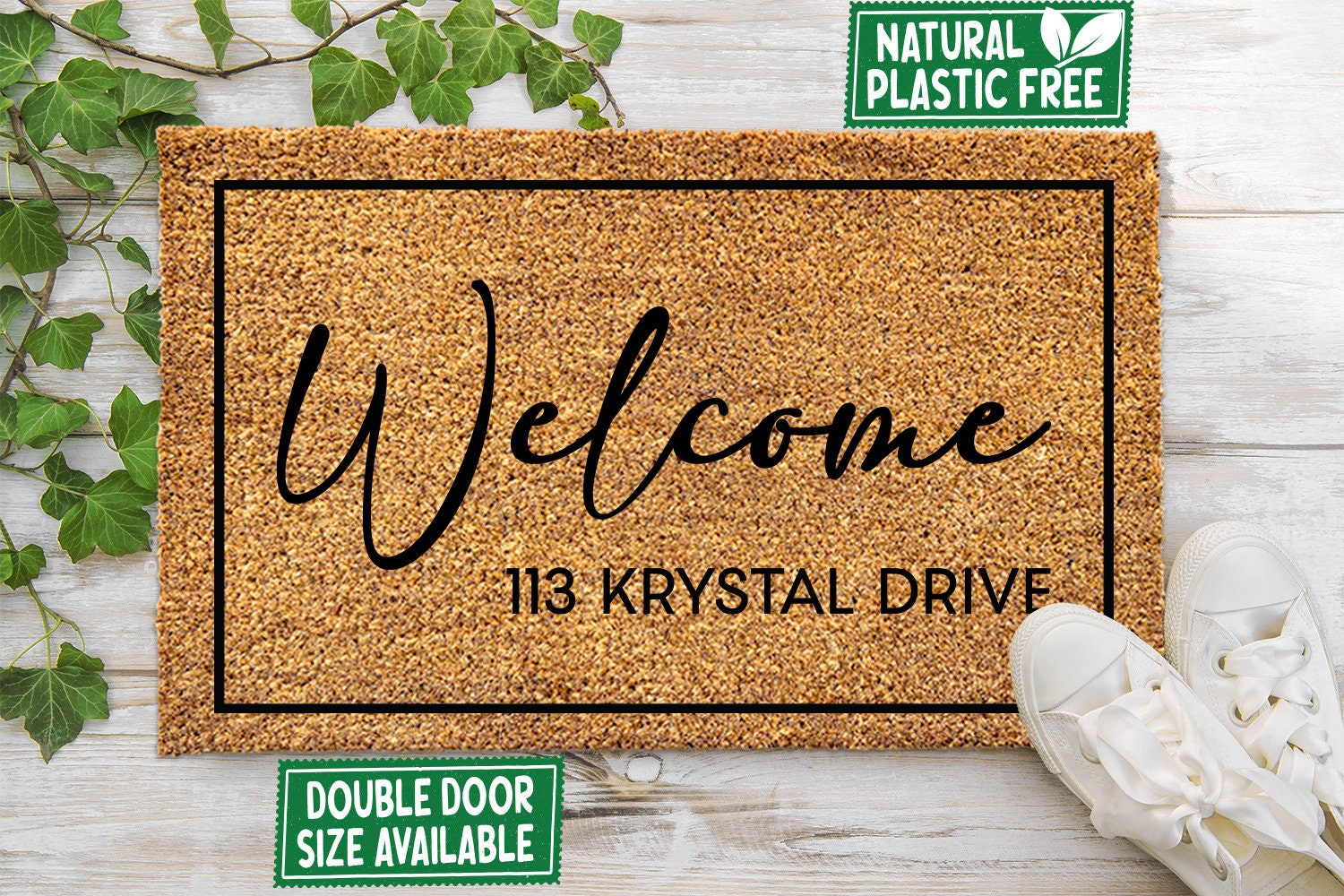 Personalized Address Extra Large Doormat Natural Eco Friendly Coir ...