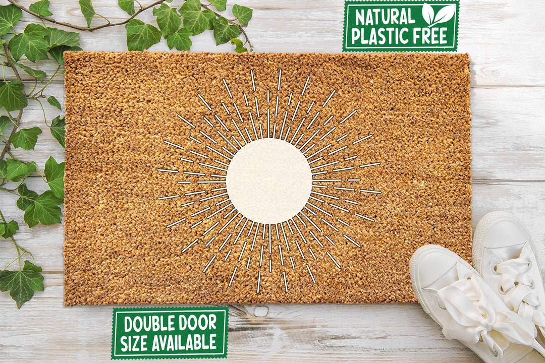 Boho Sun Doormat All Natural Eco Friendly Coir Rubber Mat PLASTIC FREE ...