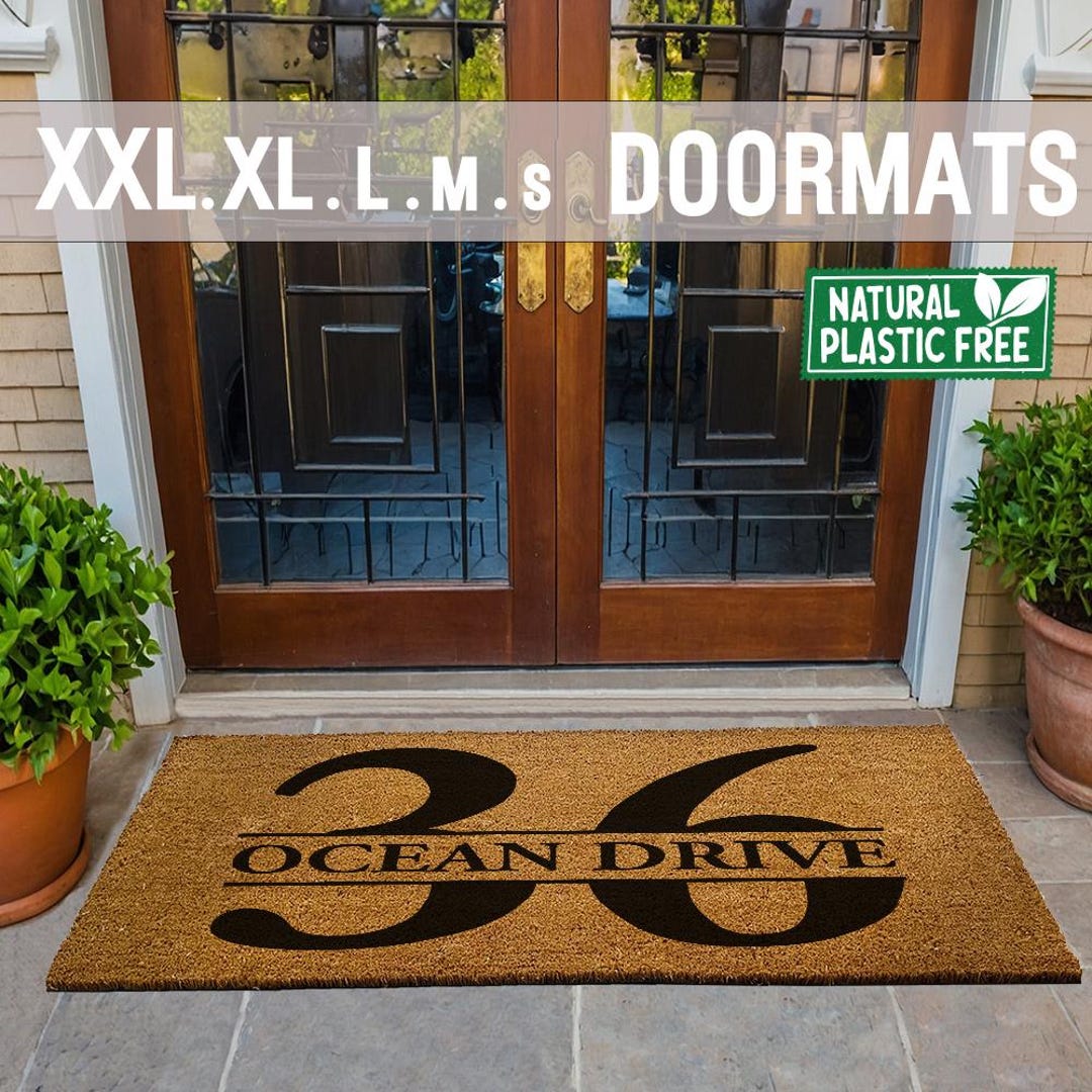 Personalized Address Extra Large Doormat Natural Eco Friendly Coir ...