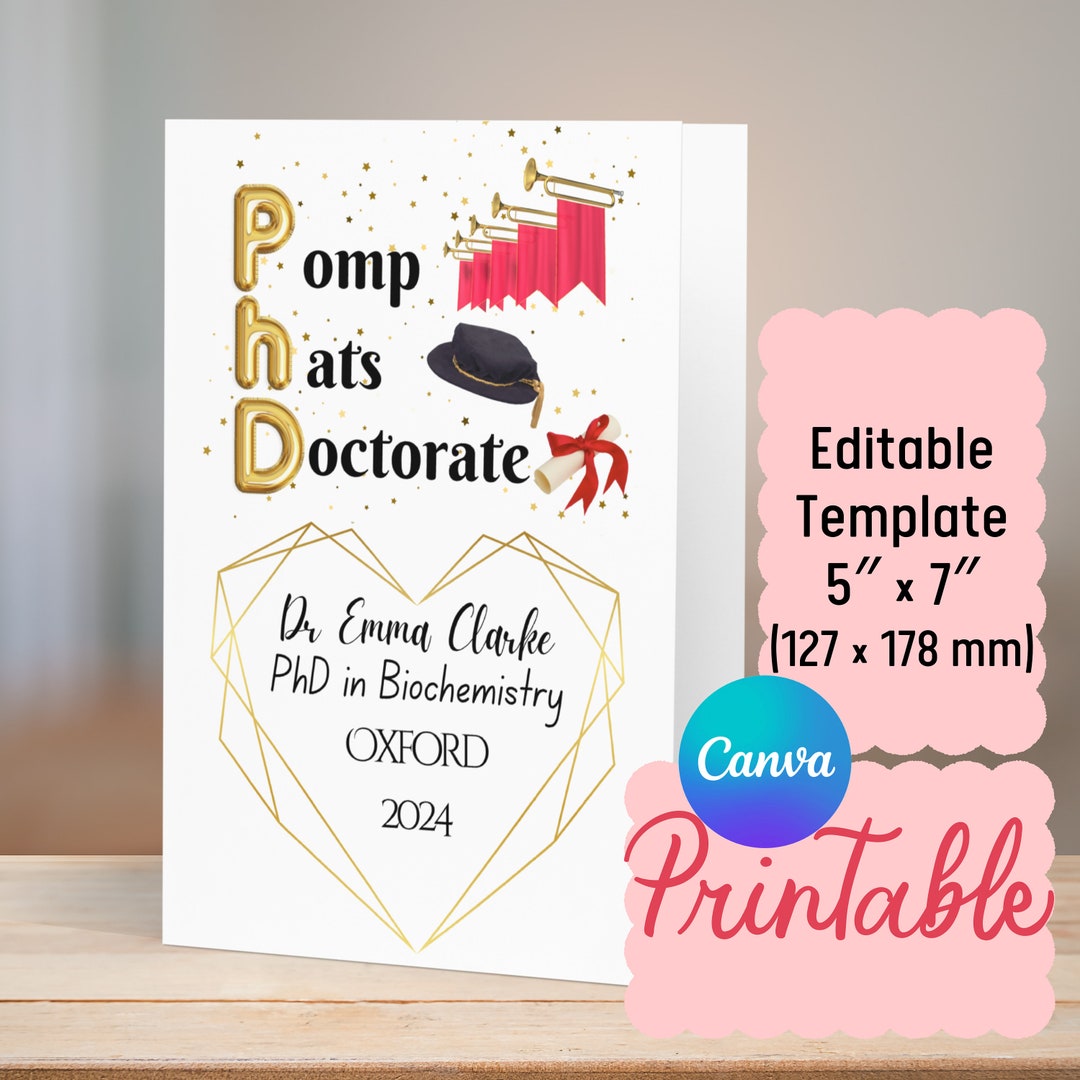 Phd Graduation Digital Download Card for Phd Graduation Instant ...