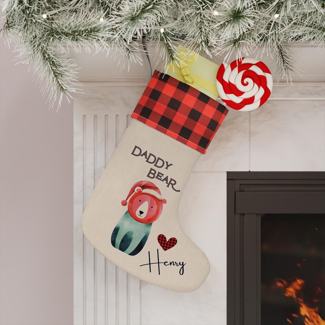 Custom Bear Family Vintage Christmas Stocking, Personalized Family ...