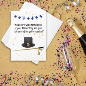 Finland Phd Graduation Card: Sword & Top Hat Congratulations - Etsy