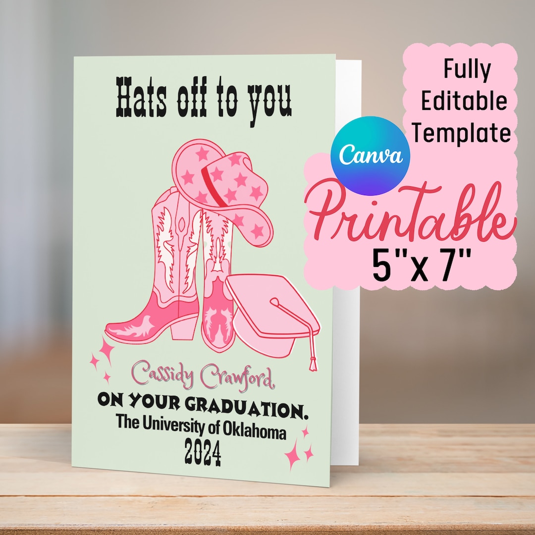 Canva Editable and Printable Graduation Card for Graduation Card ...