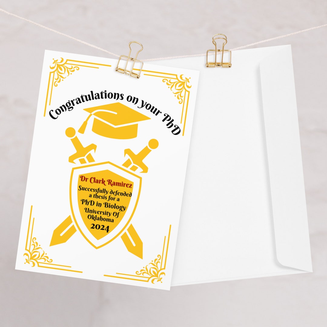 Custom Phd Graduation Card for Phd Graduate Dr Card for New Phd ...