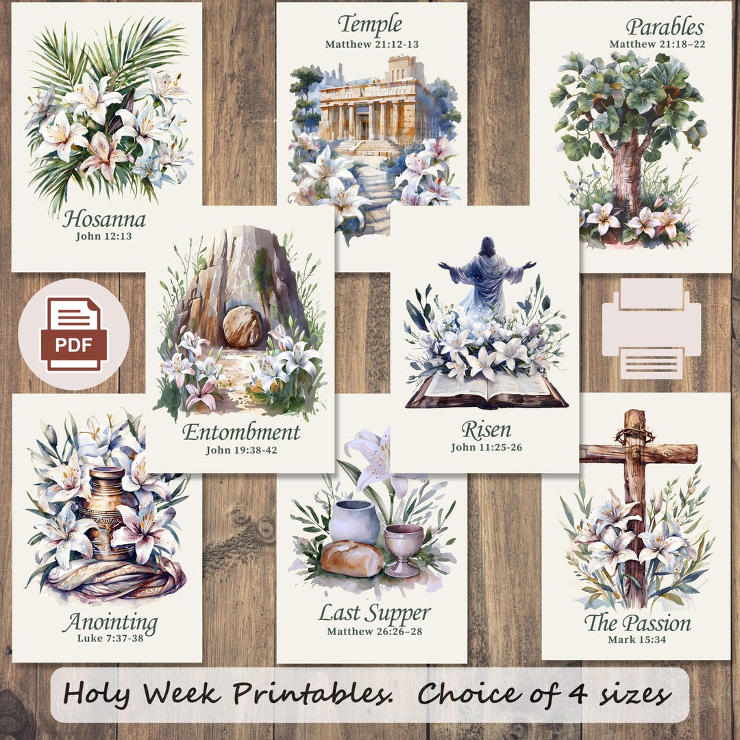 Holy Week Printable Easter Wall Art Christian Home Catholic Holy Week ...
