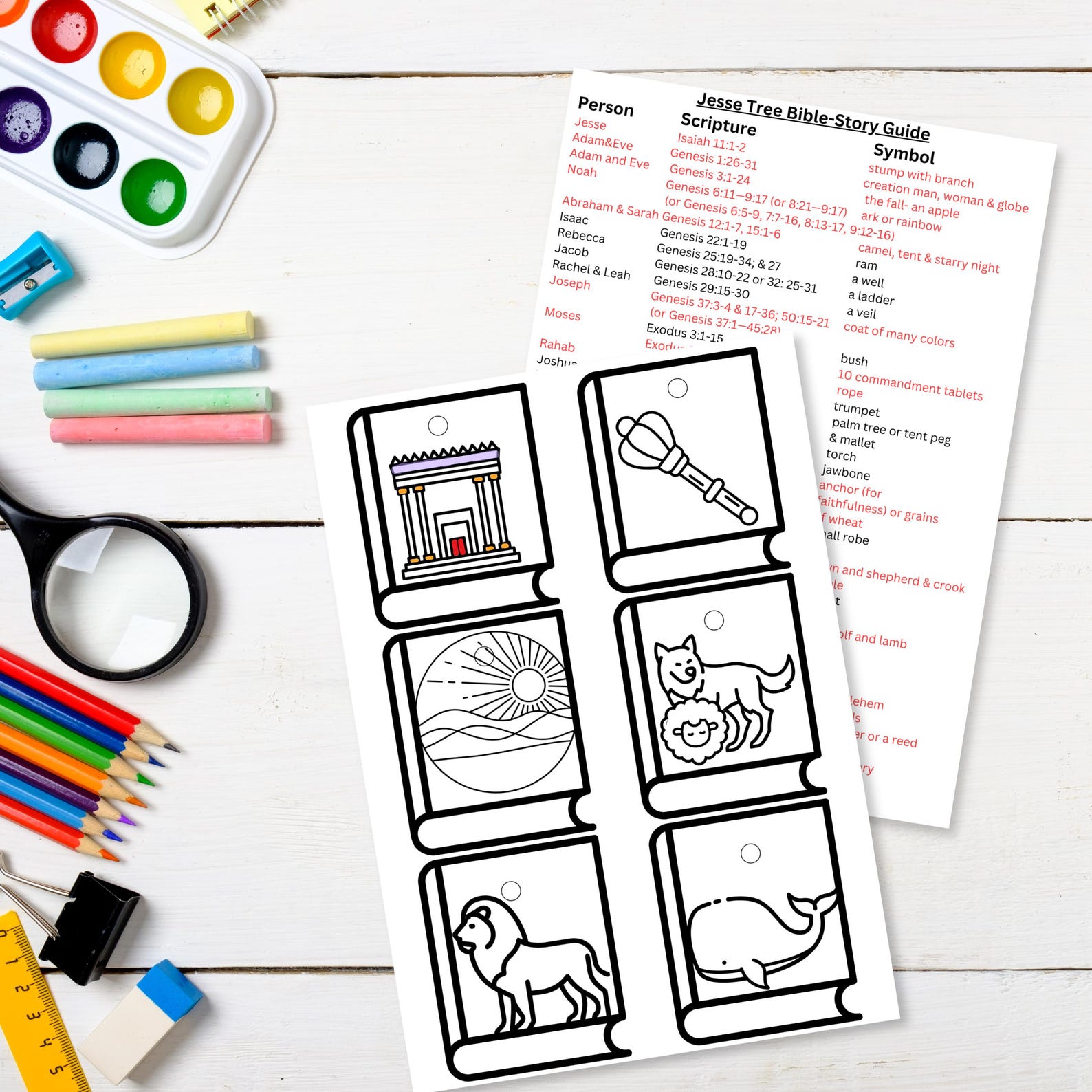 Printable Jesse Tree Ornaments, Jesse Tree Activity, Catholic Advent ...