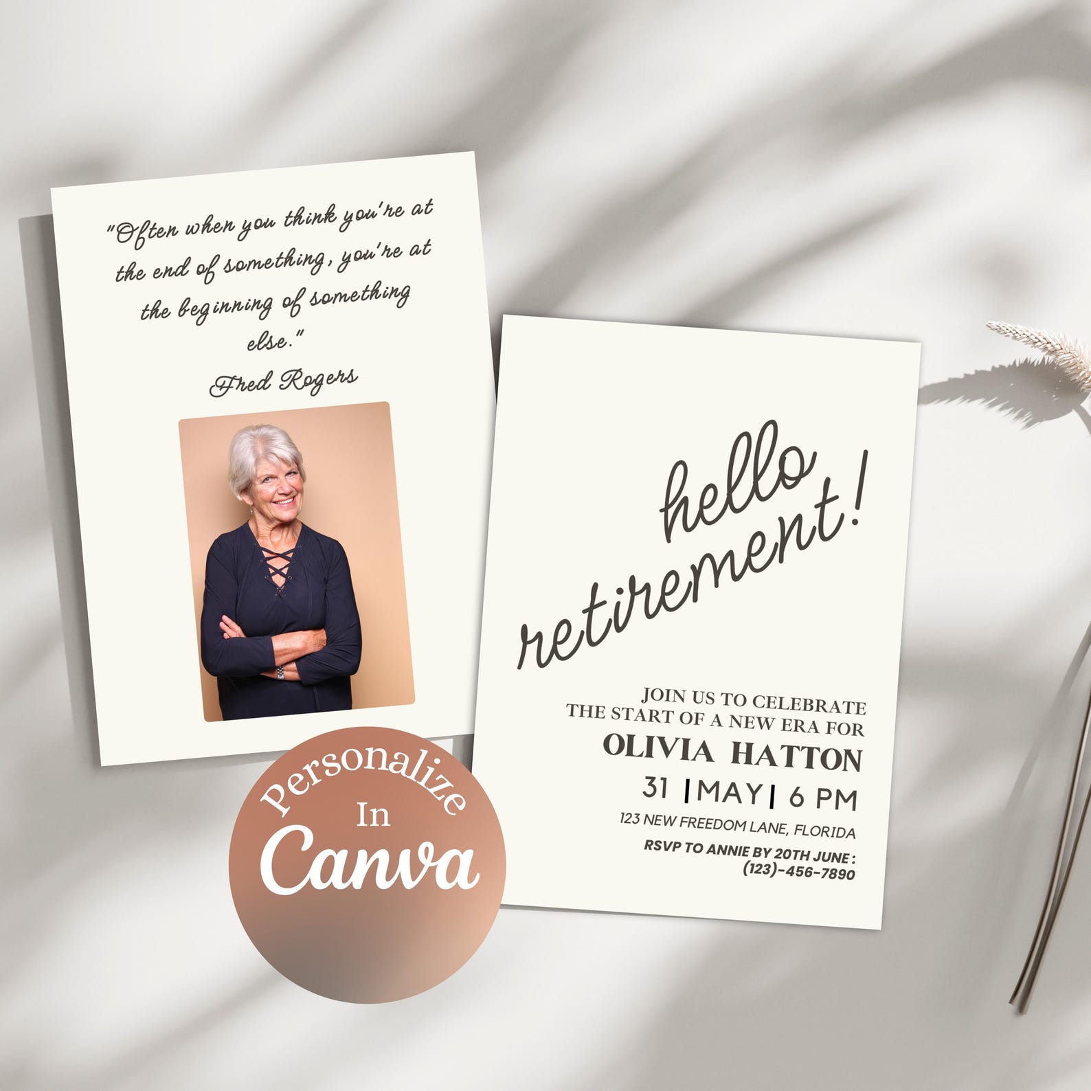 Minimalist Retirement Party Invitation Template (digital Download) - Etsy