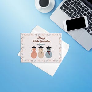 Printable Canva Template Personalized Winter Graduation Card, Winter ...