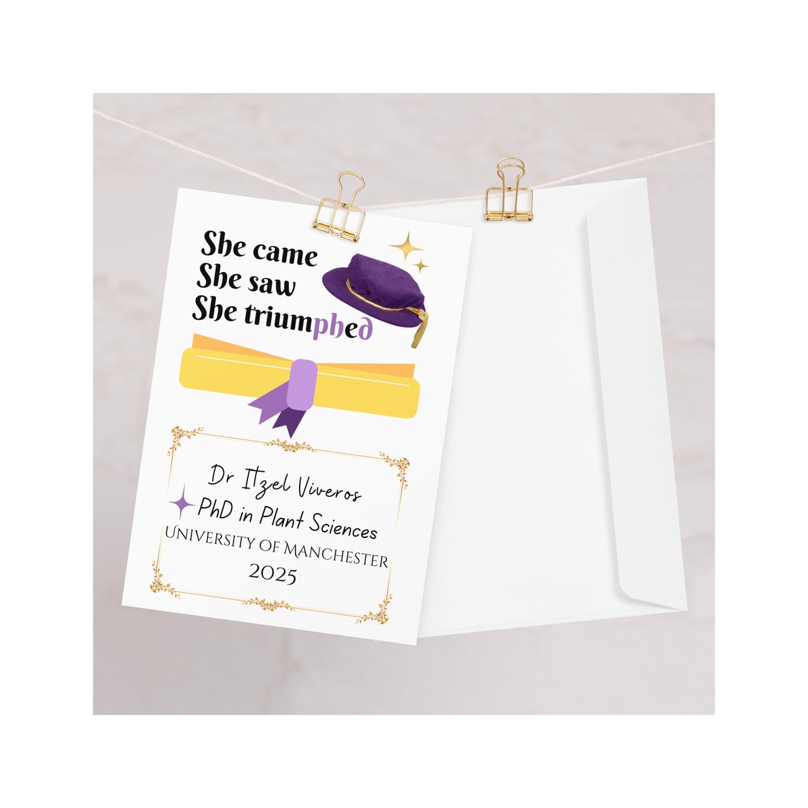 Phd Graduation Card for Her: Doctoral Graduate, Vibrant Colors - Etsy