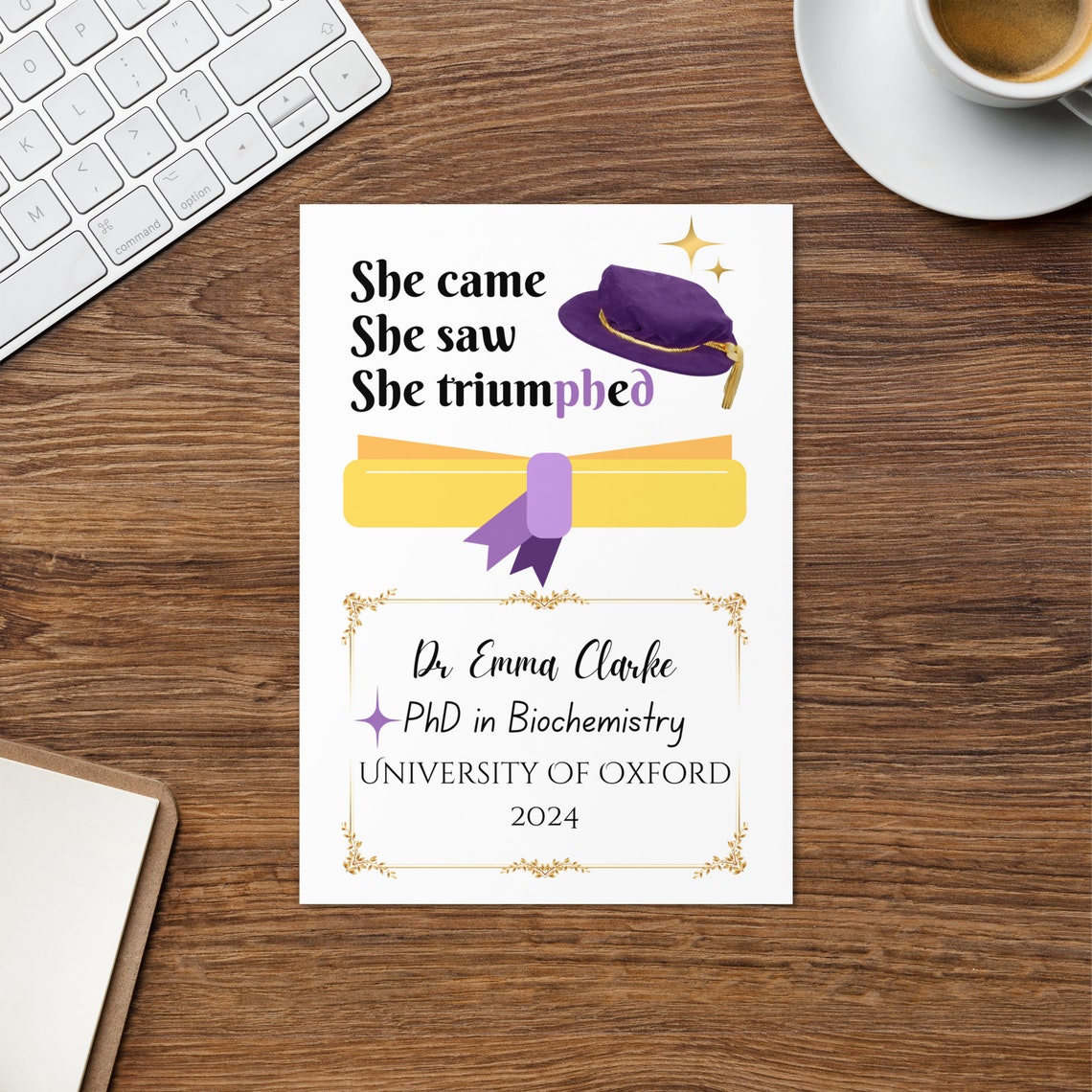 Phd Graduation Card for Her: Doctoral Graduate, Vibrant Colors - Etsy