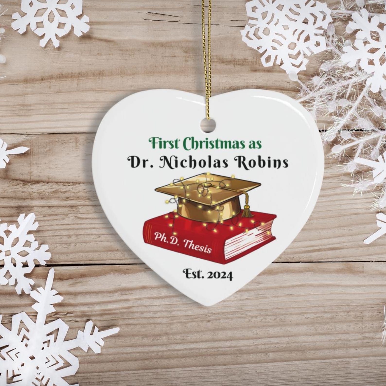 Phd Christmas Ornament, First Christmas as Doctor 2024, Phd Gift ...