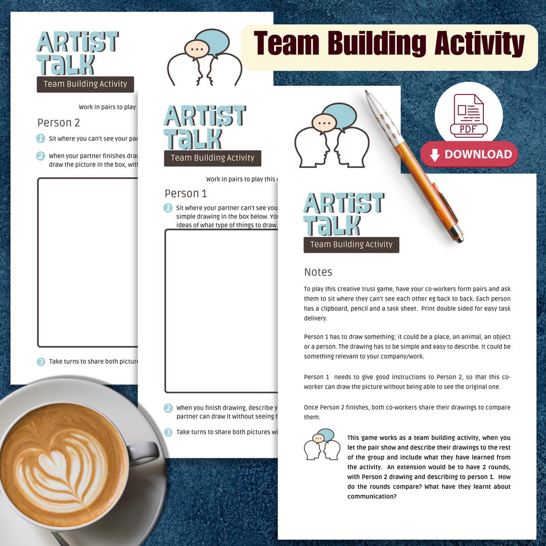 Team Building Game: Draw & Describe Activity (PDF) - Etsy