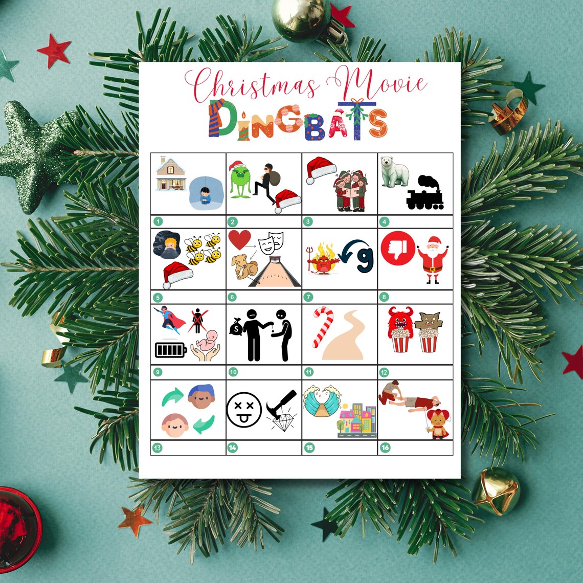 Jeu de Noël à imprimer Jeu de symboles sur les symboles de Noël Jeux de ...