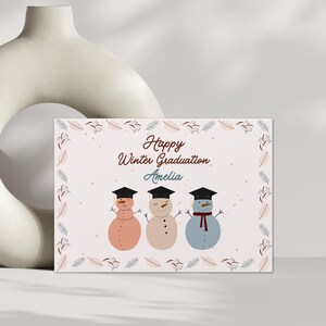 Printable Canva Template Personalized Winter Graduation Card, Winter ...