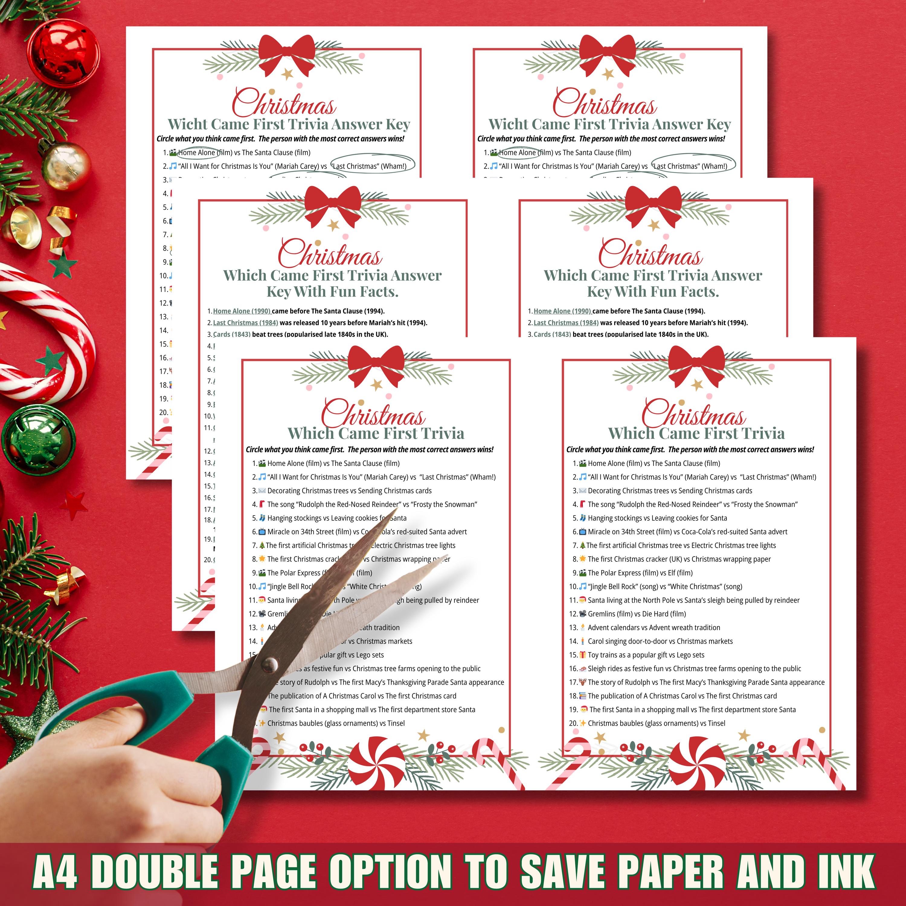 Printable Christmas Trivia Game: Family Holiday Quiz (PDF Download) - Etsy