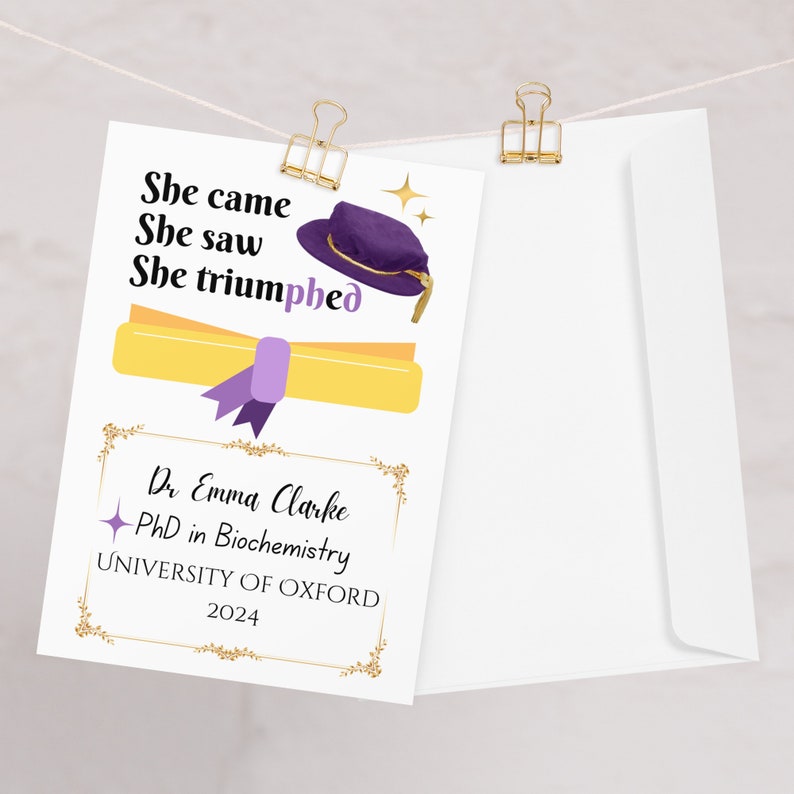 Phd Graduation Card for Phd Graduate Dr Card for New Phd Graduate ...