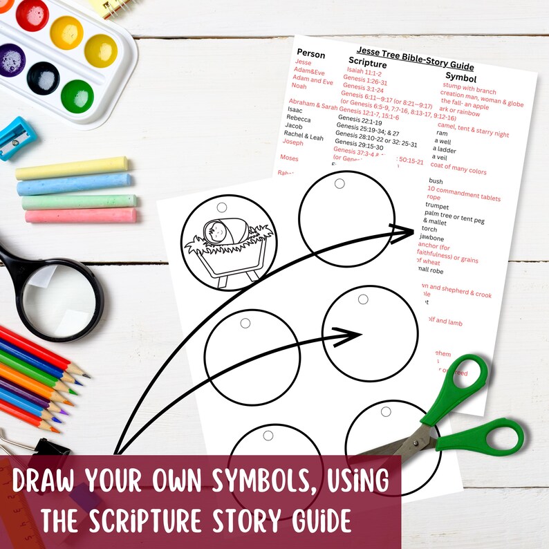 Printable Jesse Tree Ornaments, Jesse Tree Activity, Catholic Advent ...