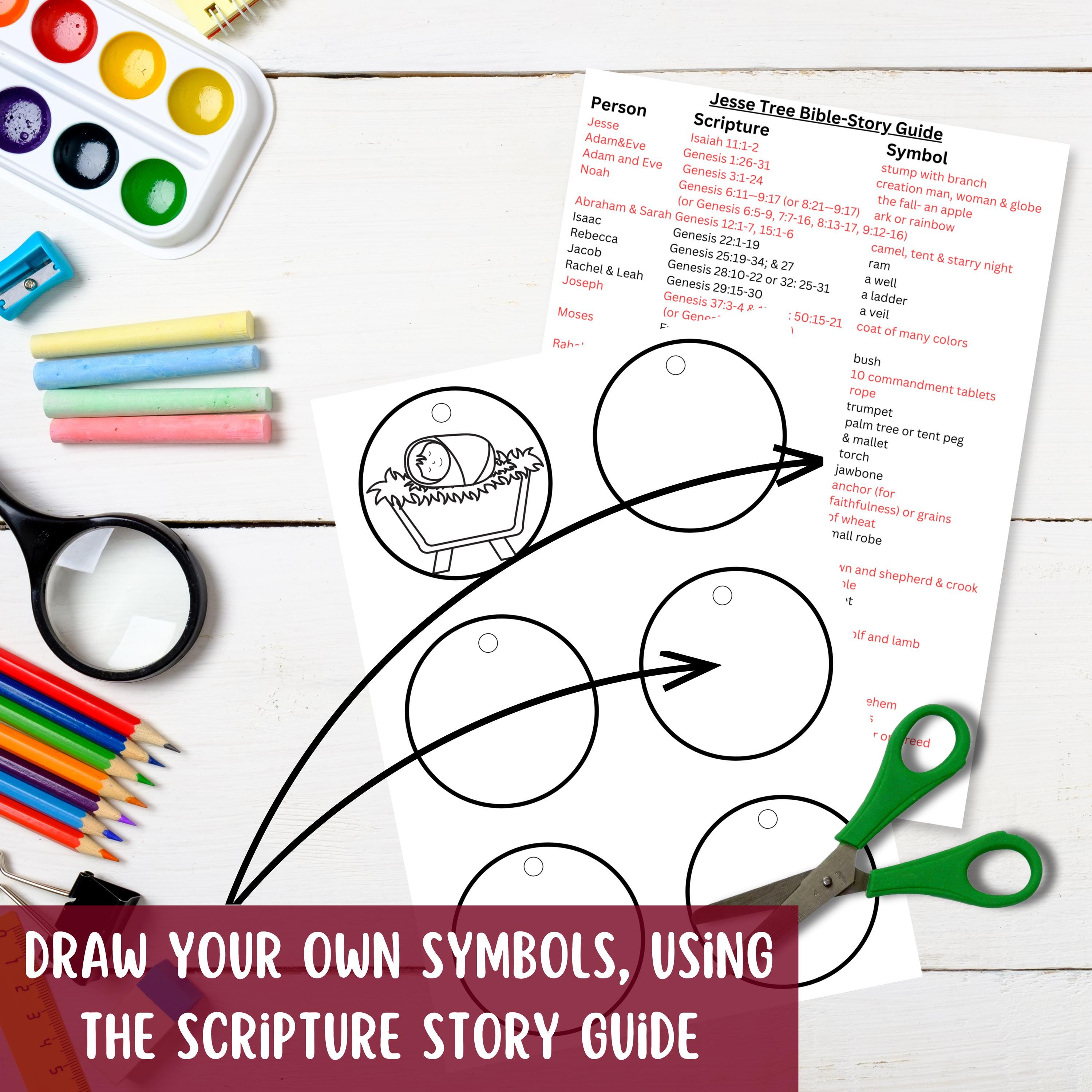 Printable Jesse Tree Ornaments, Jesse Tree Activity, Catholic Advent ...