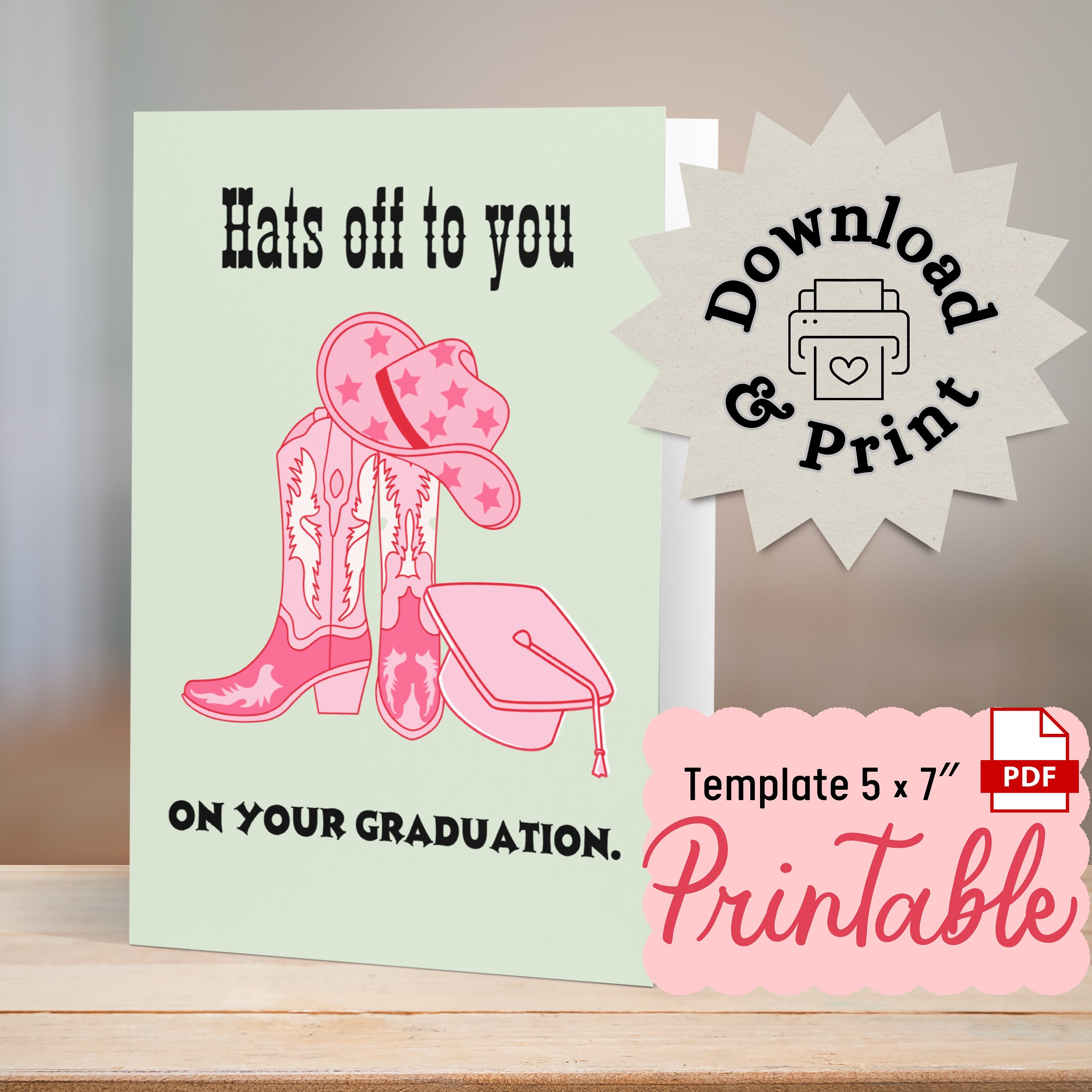Printable Graduation Card PDF Graduation Card University Graduation Phd ...